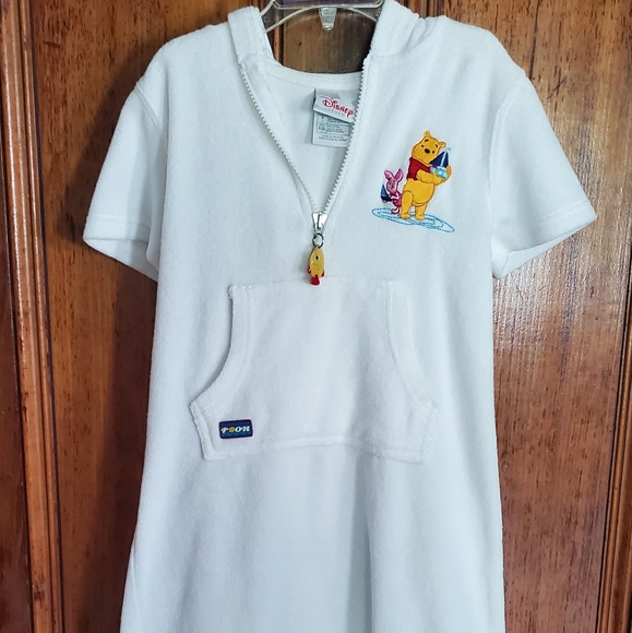 Disney | Swim | Disney Store Winnie The Pooh White Terry Hooded Zip Up ...